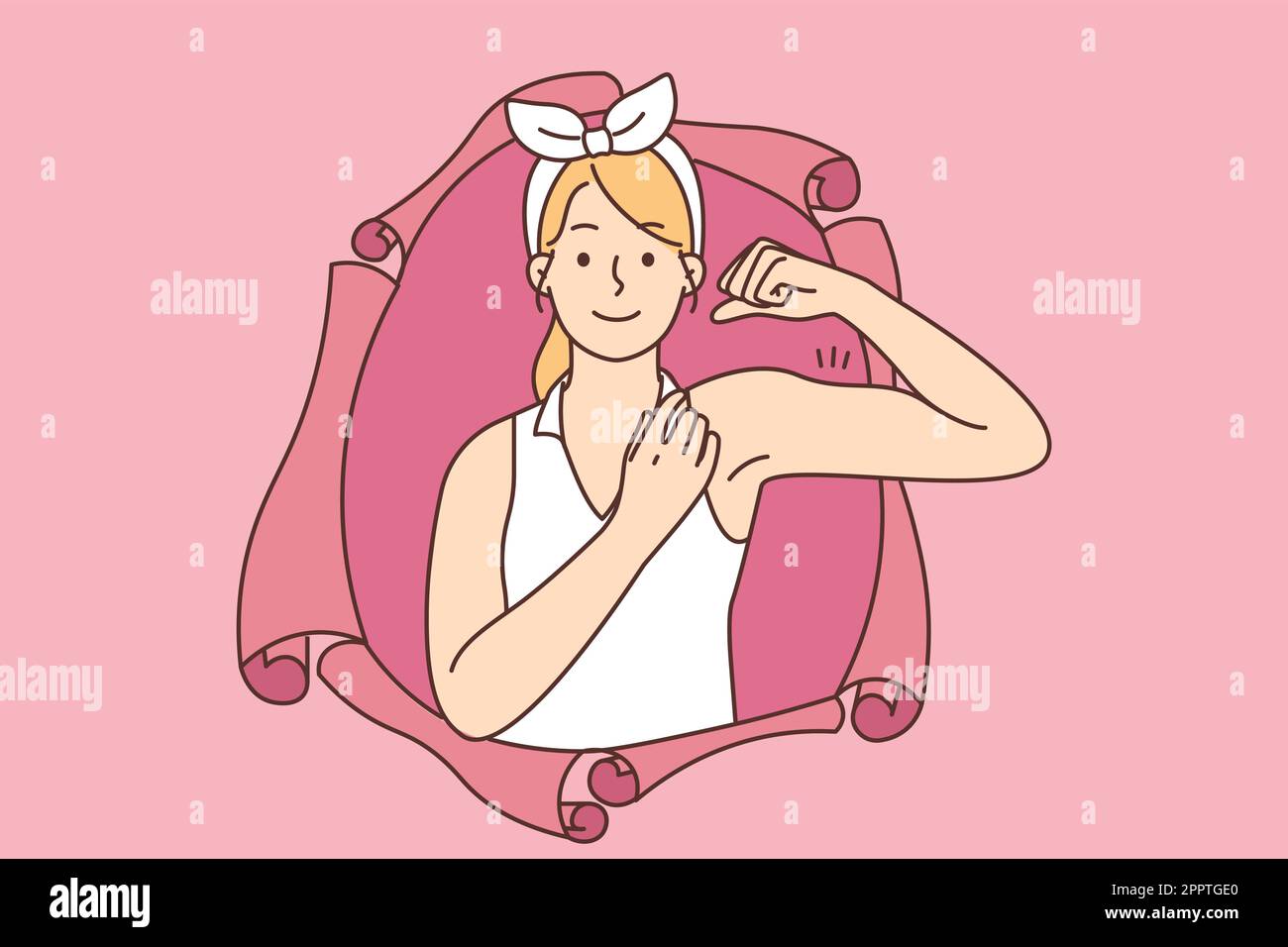 Muscle girl biceps Stock Vector Images - Alamy
