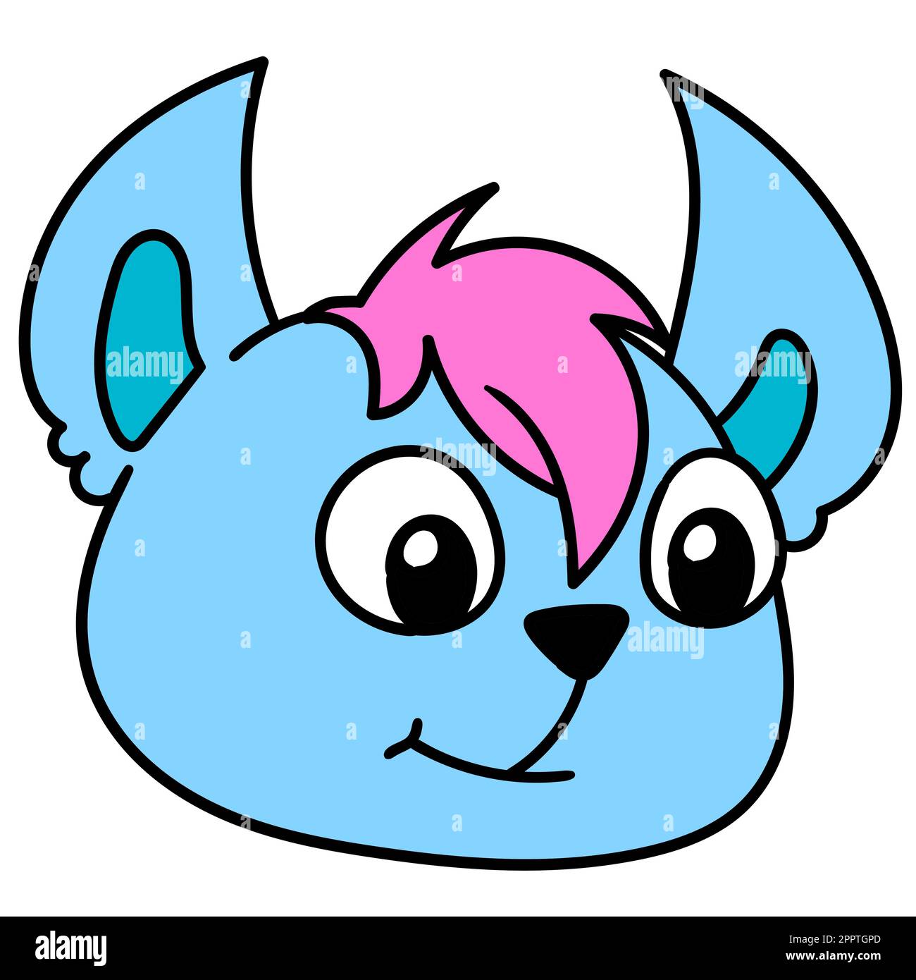cat head emoticon with happy smiling face, doodle icon image kawaii ...