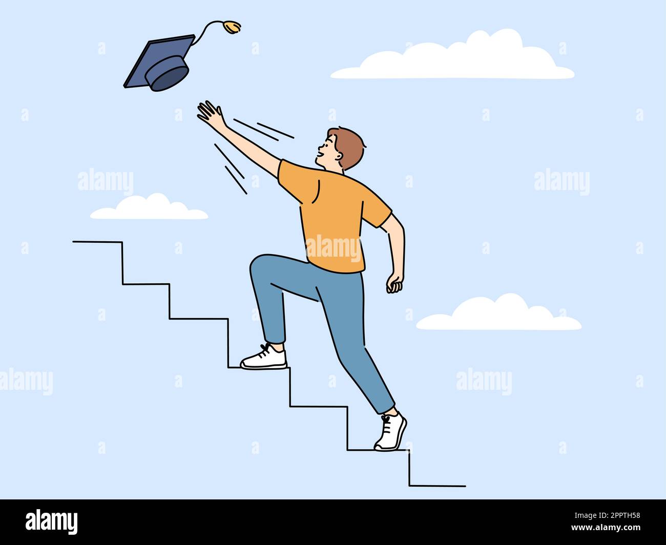 University graduate ladder Stock Vector Images - Alamy