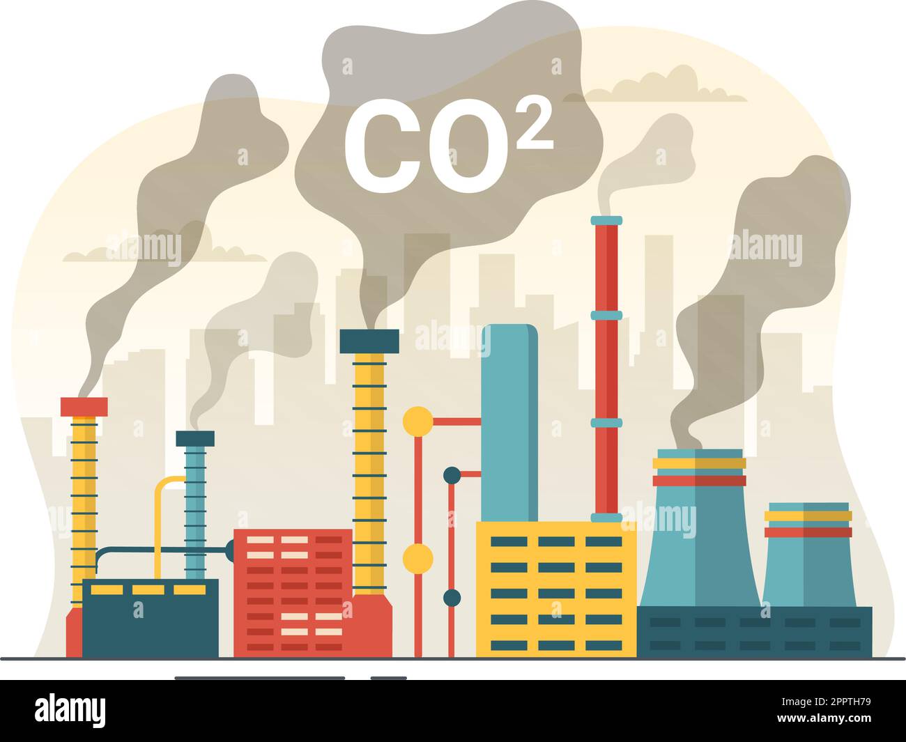 Carbon Dioxide or CO2 Illustration to Save Planet Earth from Climate ...
