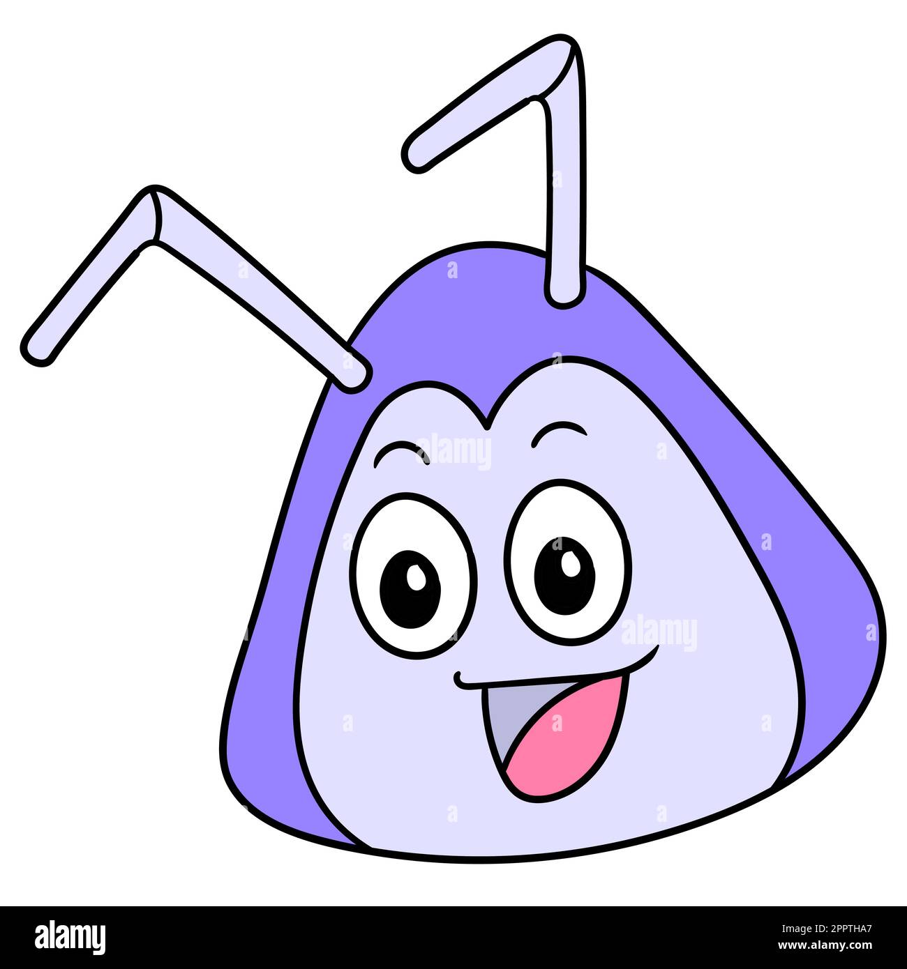 cute insect head emoticon smiling, doodle icon image Stock Vector Image ...