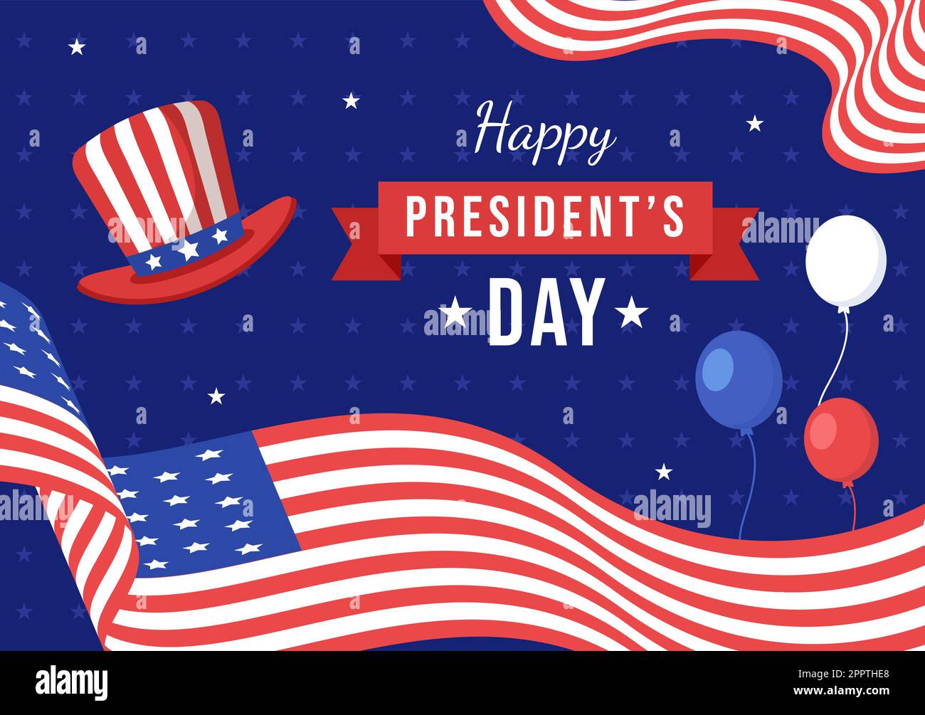 Happy Presidents Day with Stars and USA Flag for the President of ...