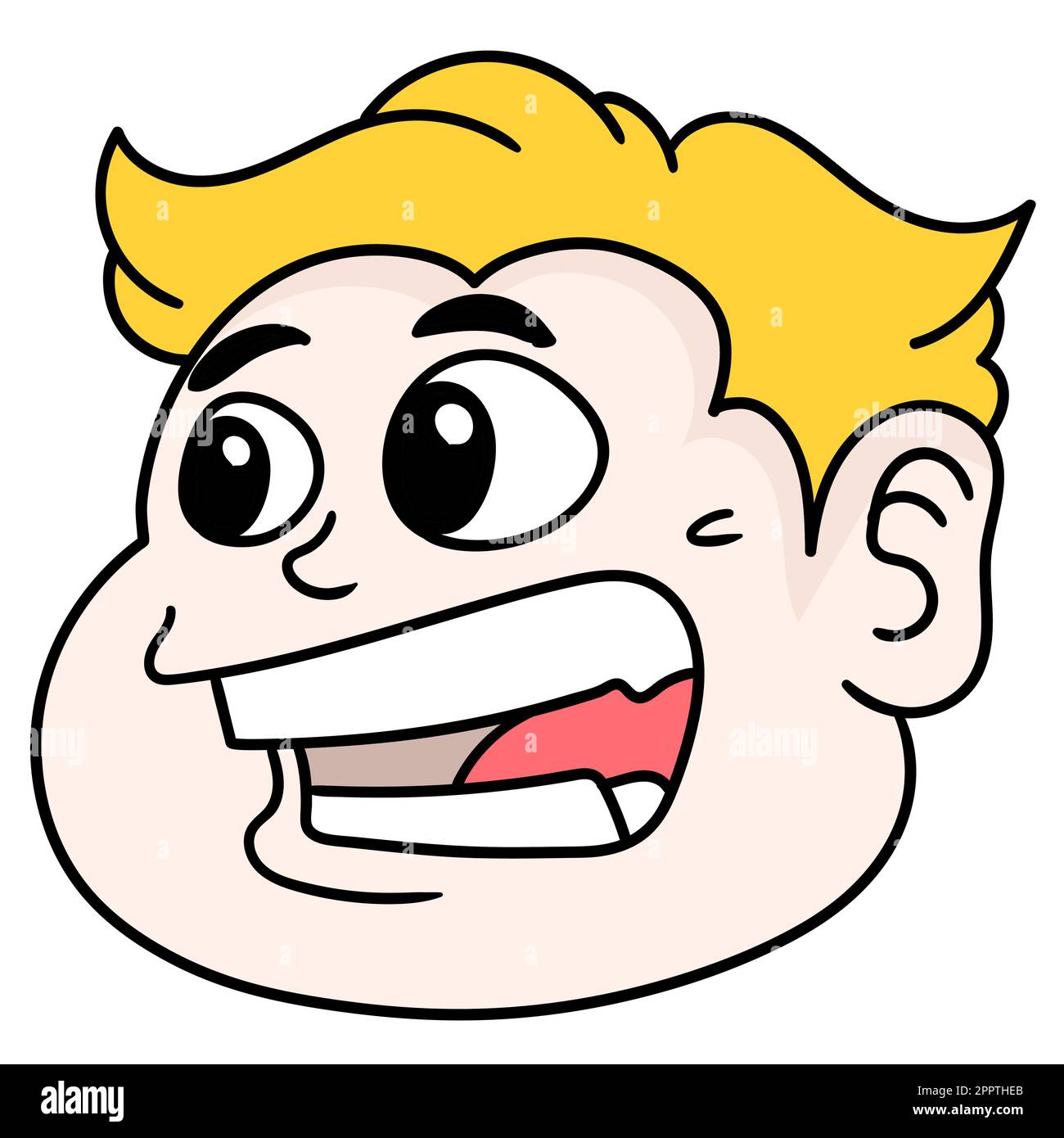 the male head emoticon was screaming in shock, doodle icon image Stock ...