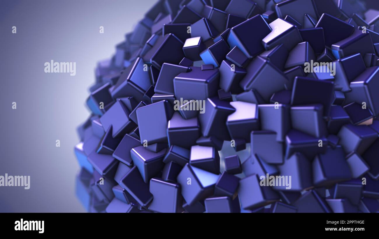 Abstract 3d cubes background in spherical shape Stock Photo - Alamy