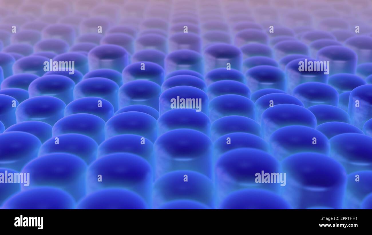 Abstract cylindrical cell pattern. Futuristic abstraction. Vivid purple ...