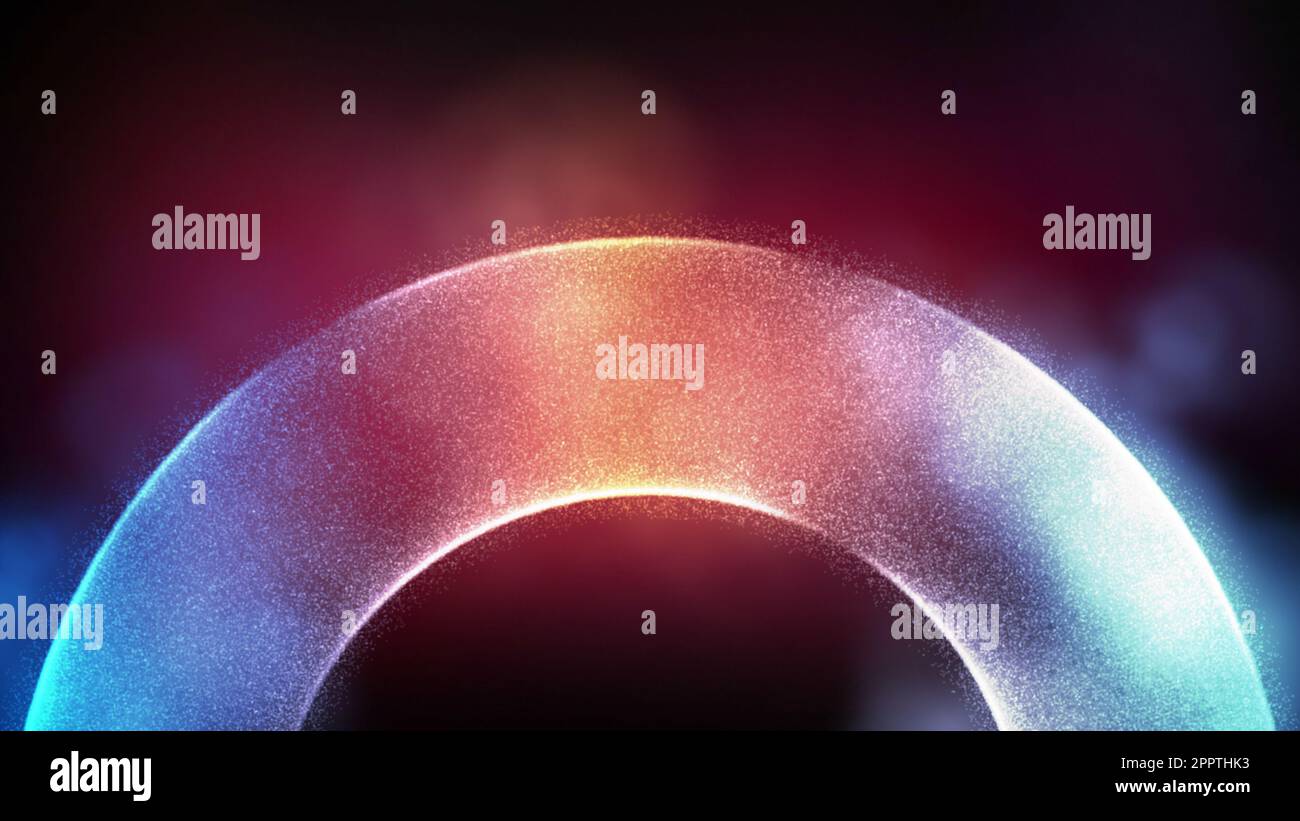 Abstract neon particles in circular Stock Photo - Alamy