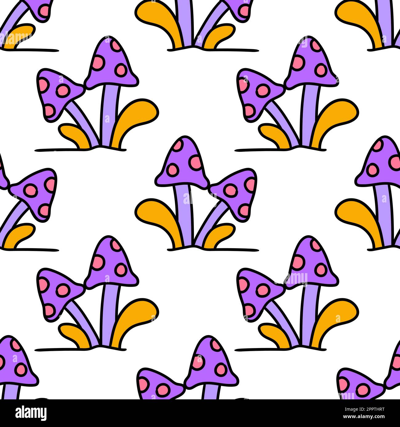 cartoon kawaii mushrooms pattern seamless textile print. repeat pattern ...