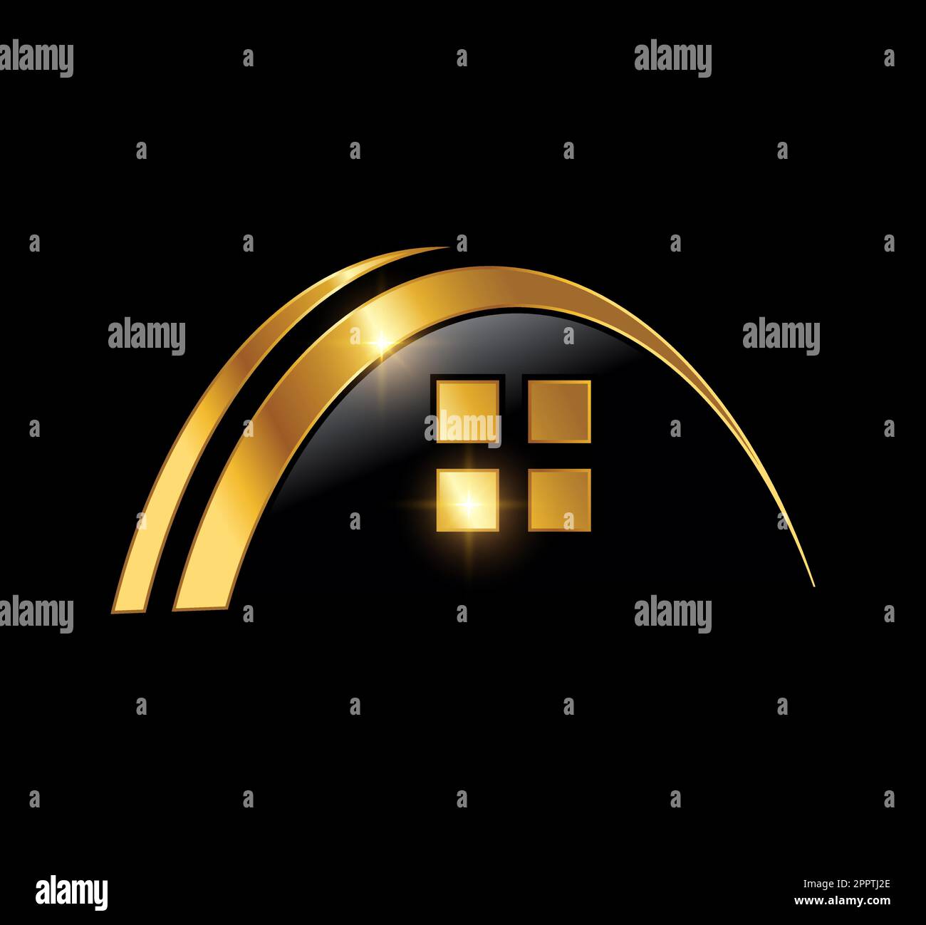 Golden home icon hi-res stock photography and images - Alamy