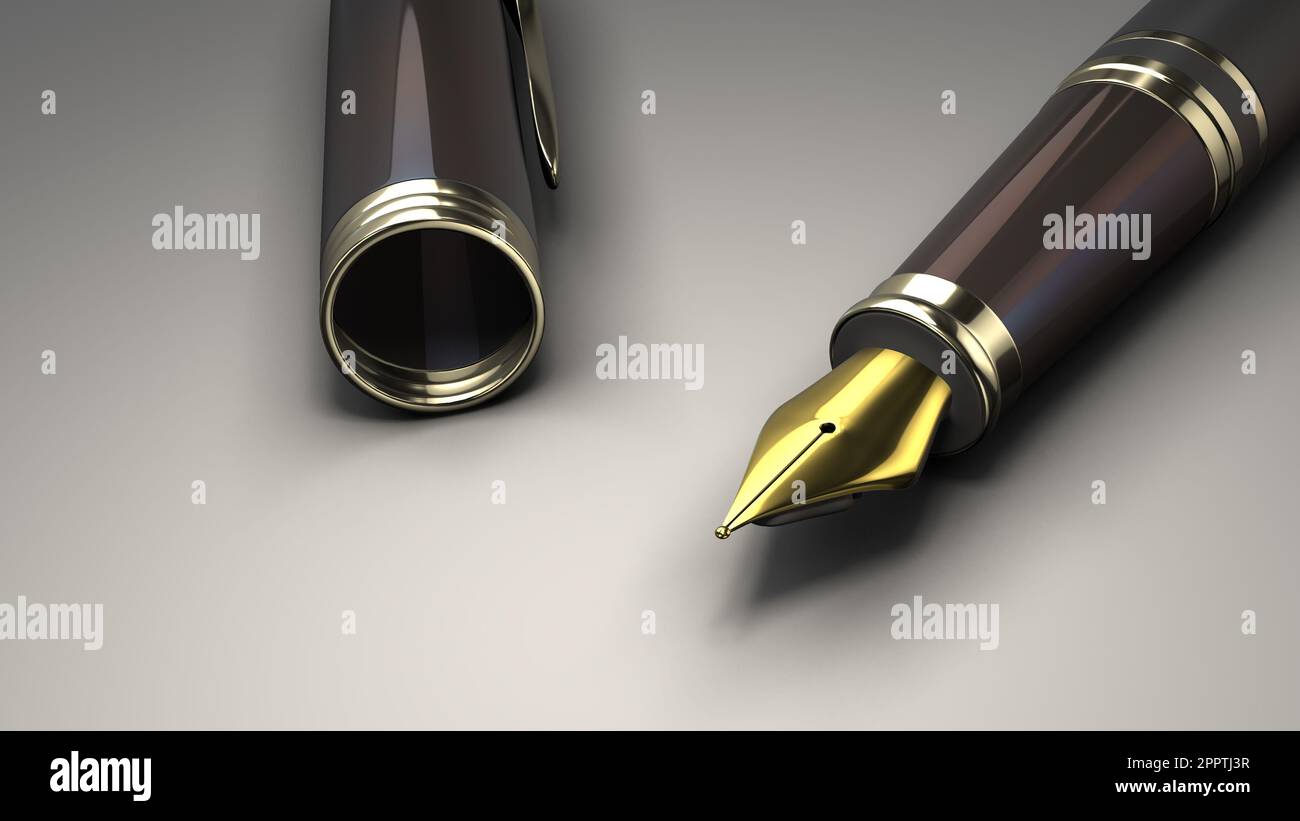 Fountain pen close up background Stock Photo - Alamy