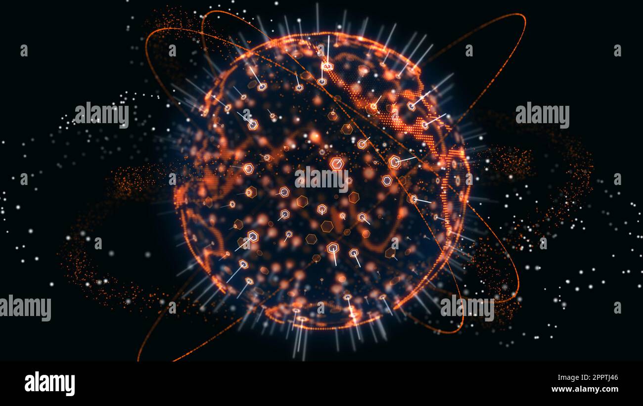 Motion particle earth digital hi-res stock photography and images - Alamy