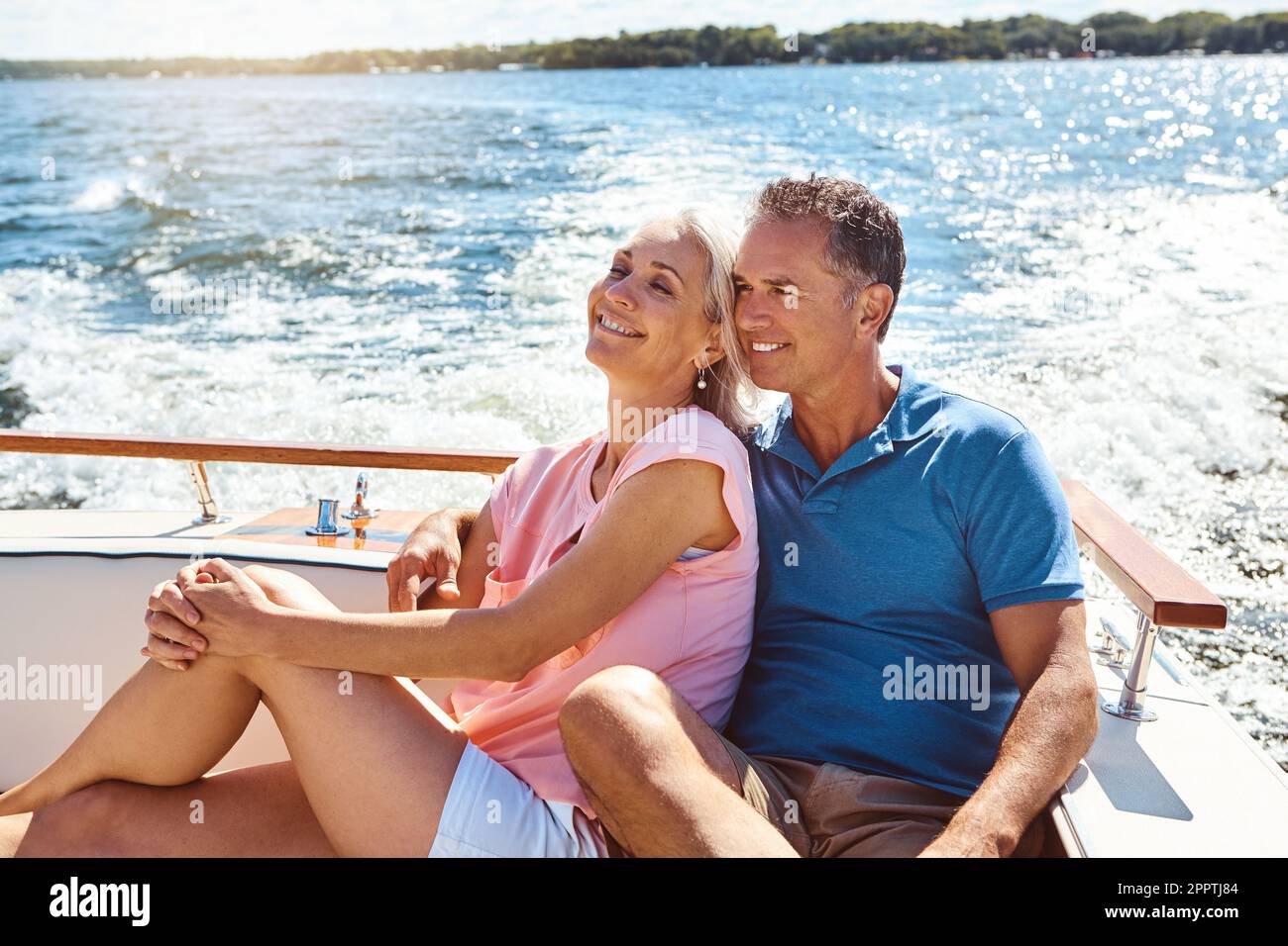 This is the life. a mature couple enjoying a relaxing boat ride Stock ...