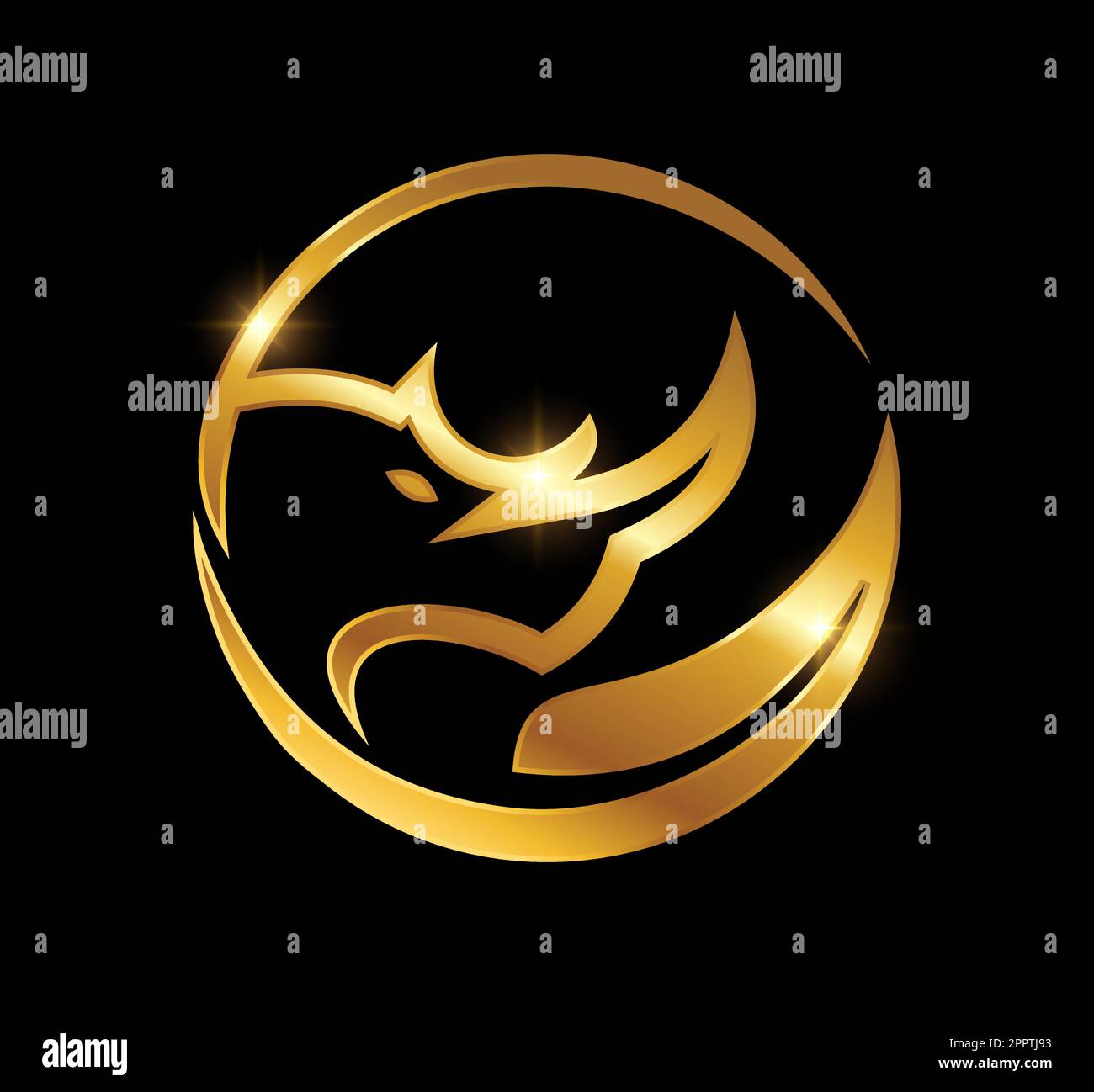Golden Rhino Logo Vector Icon Stock Vector Image & Art - Alamy
