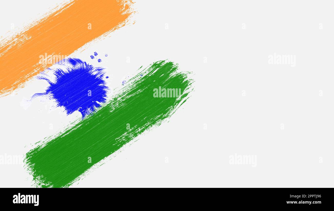 Indian independence day with the colors of the flag painted with a ...