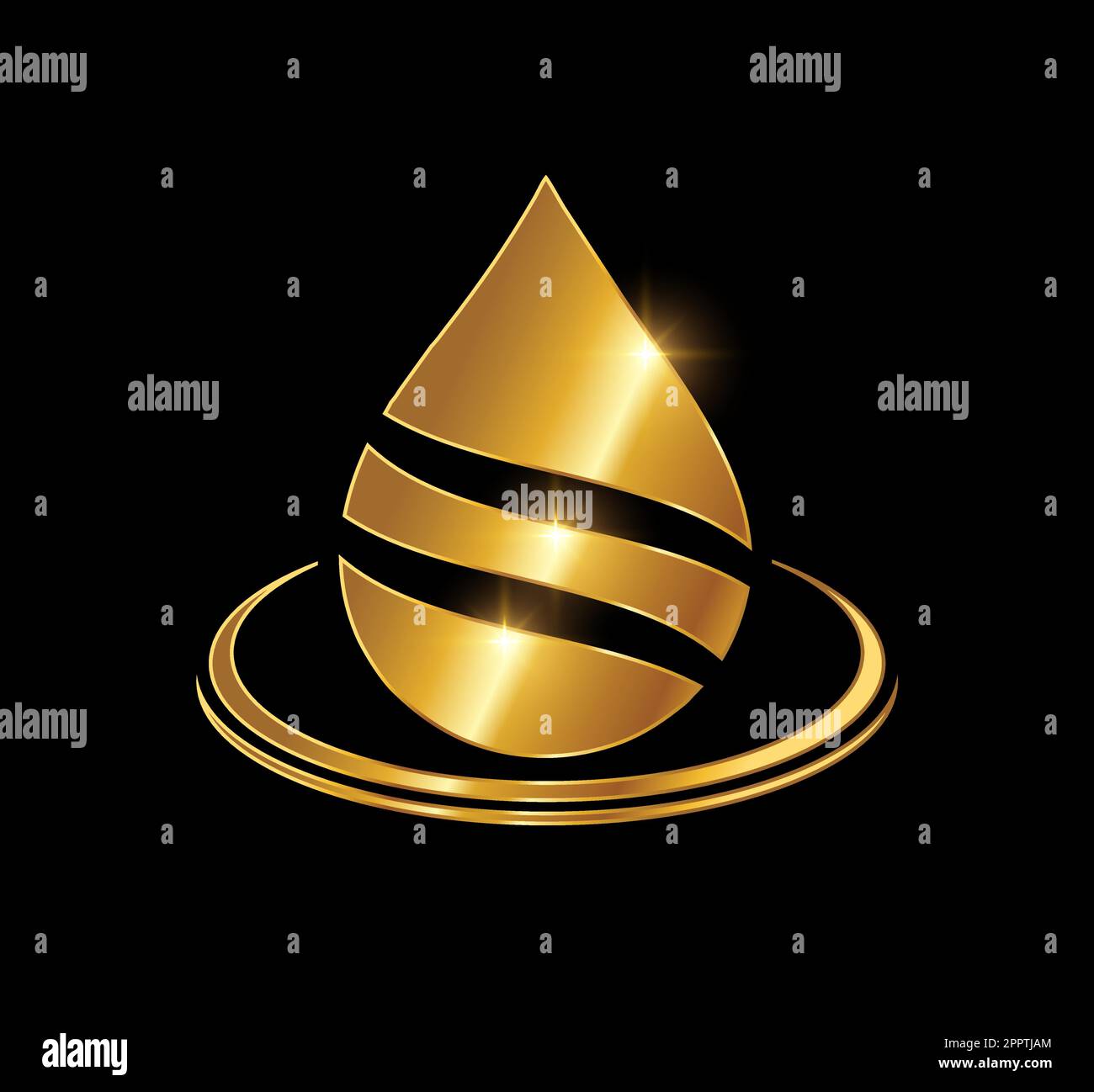 Golden Water Drop Logo Vector Icon Stock Vector Image & Art - Alamy