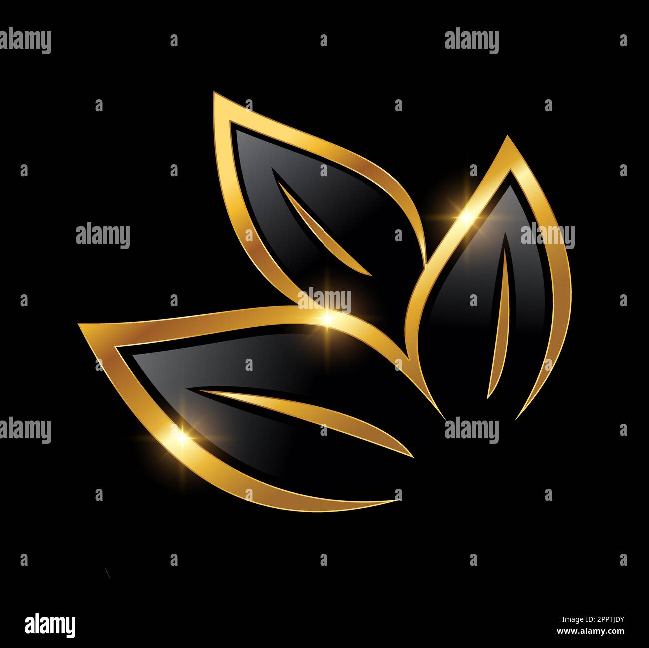 Golden Leaf Logo Vector Icon Stock Vector Image & Art - Alamy