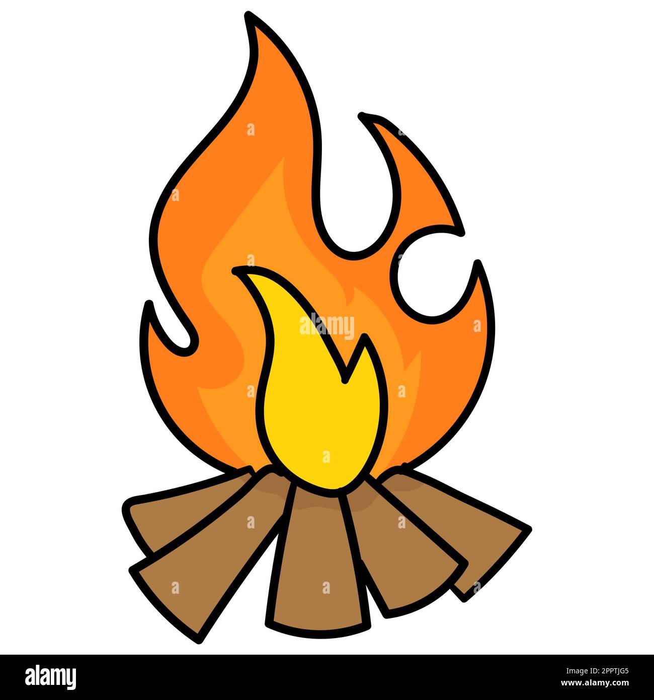 bonfire ions smoldering, doodle kawaii. doodle icon image Stock Vector ...