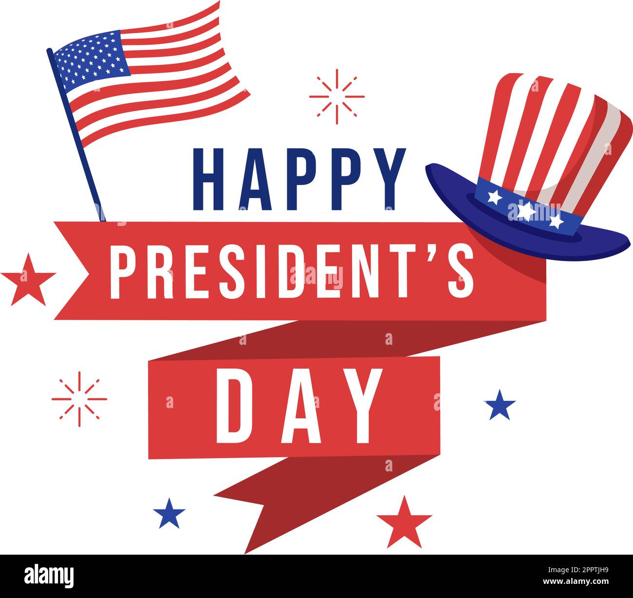 Happy Presidents Day with Stars and USA Flag for the President of ...