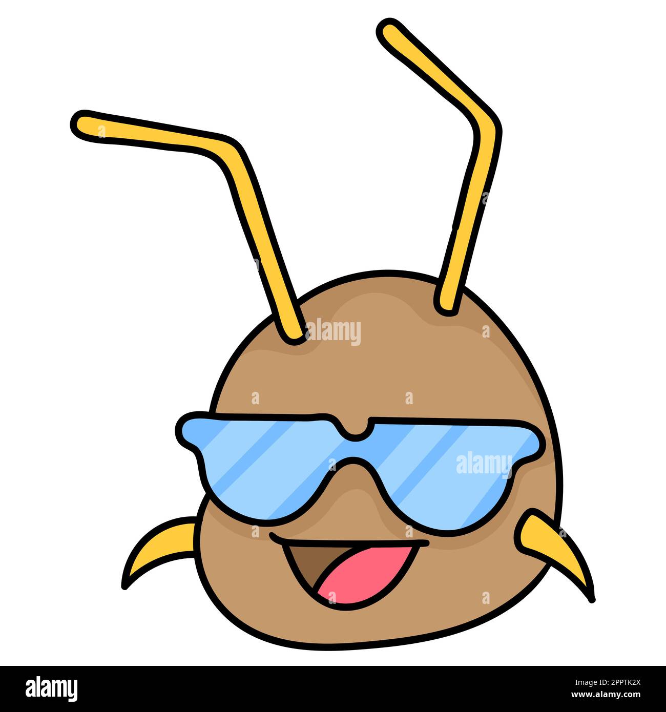 cool ants wearing glasses, doodle kawaii. doodle icon image Stock ...