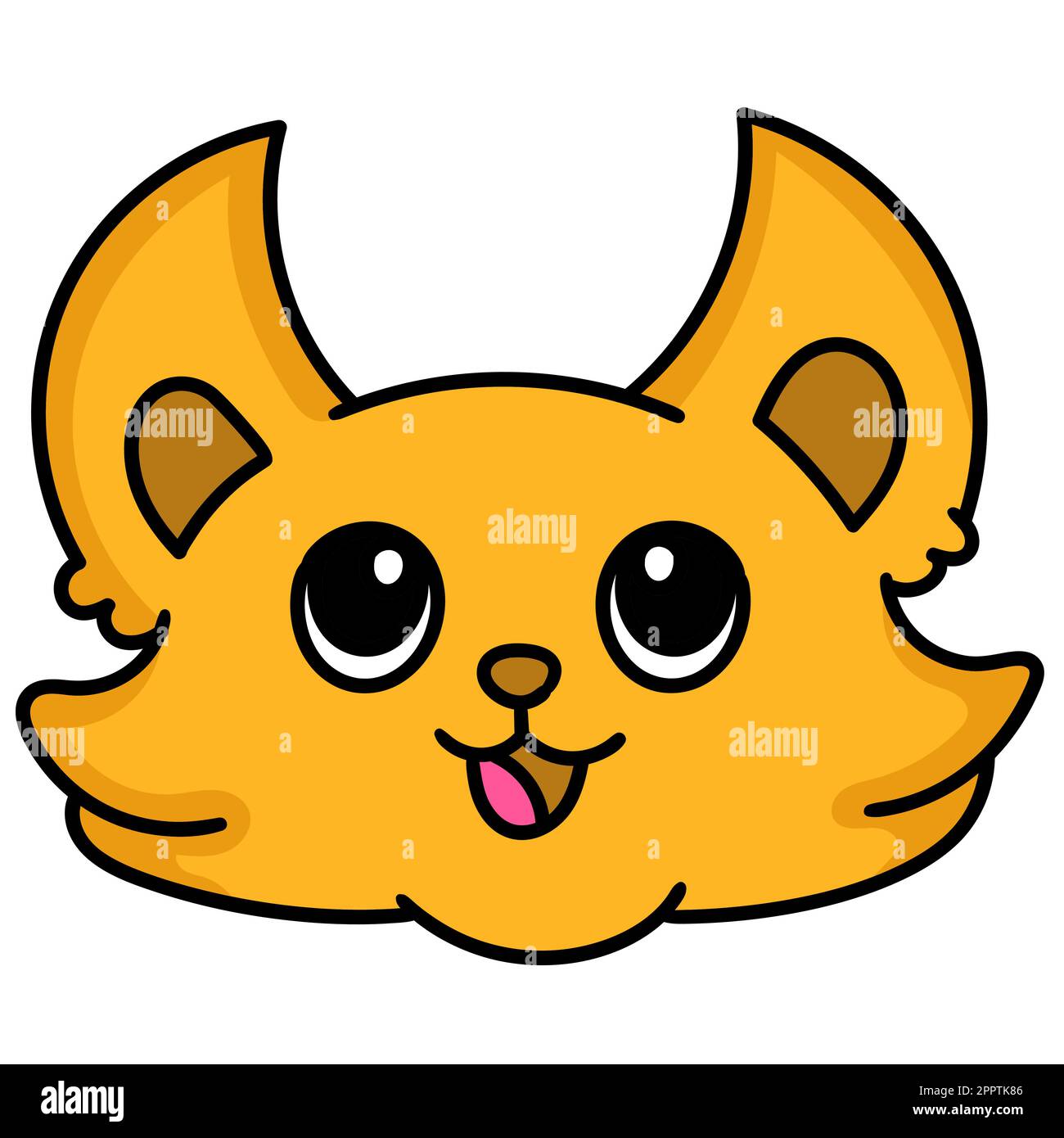 weasel with a cute face laughing expression, doodle kawaii. doodle icon ...