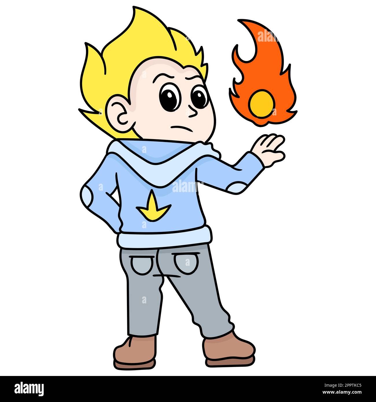 super human Saiya issued a mainstay move, doodle icon image kawaii ...