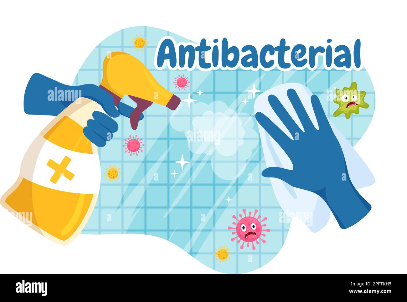 Antibacterial Illustration with Washing Hands, Virus Infection and ...