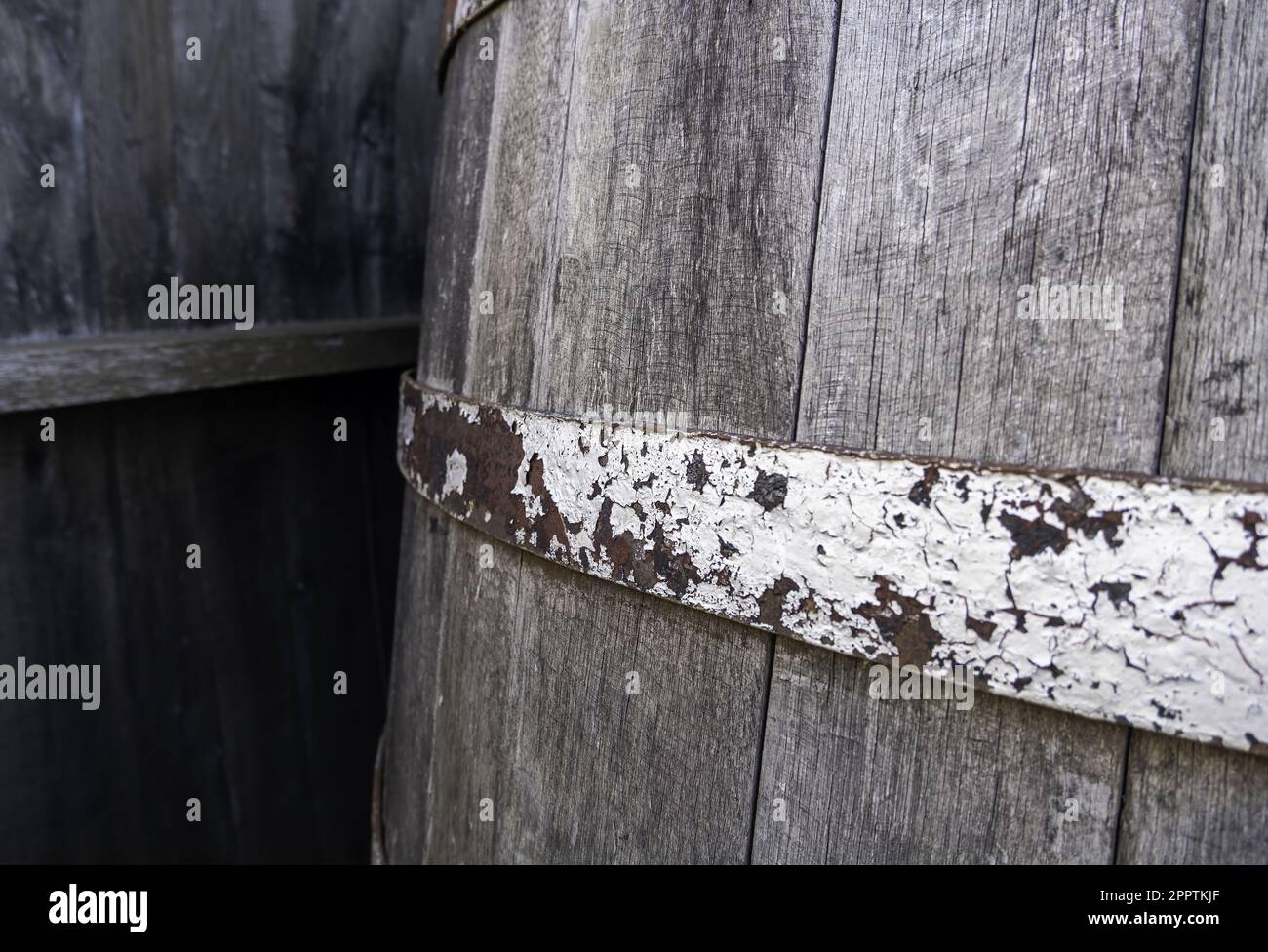 Detail of old barrel to store wine or alcoholic beverages Stock Photo ...