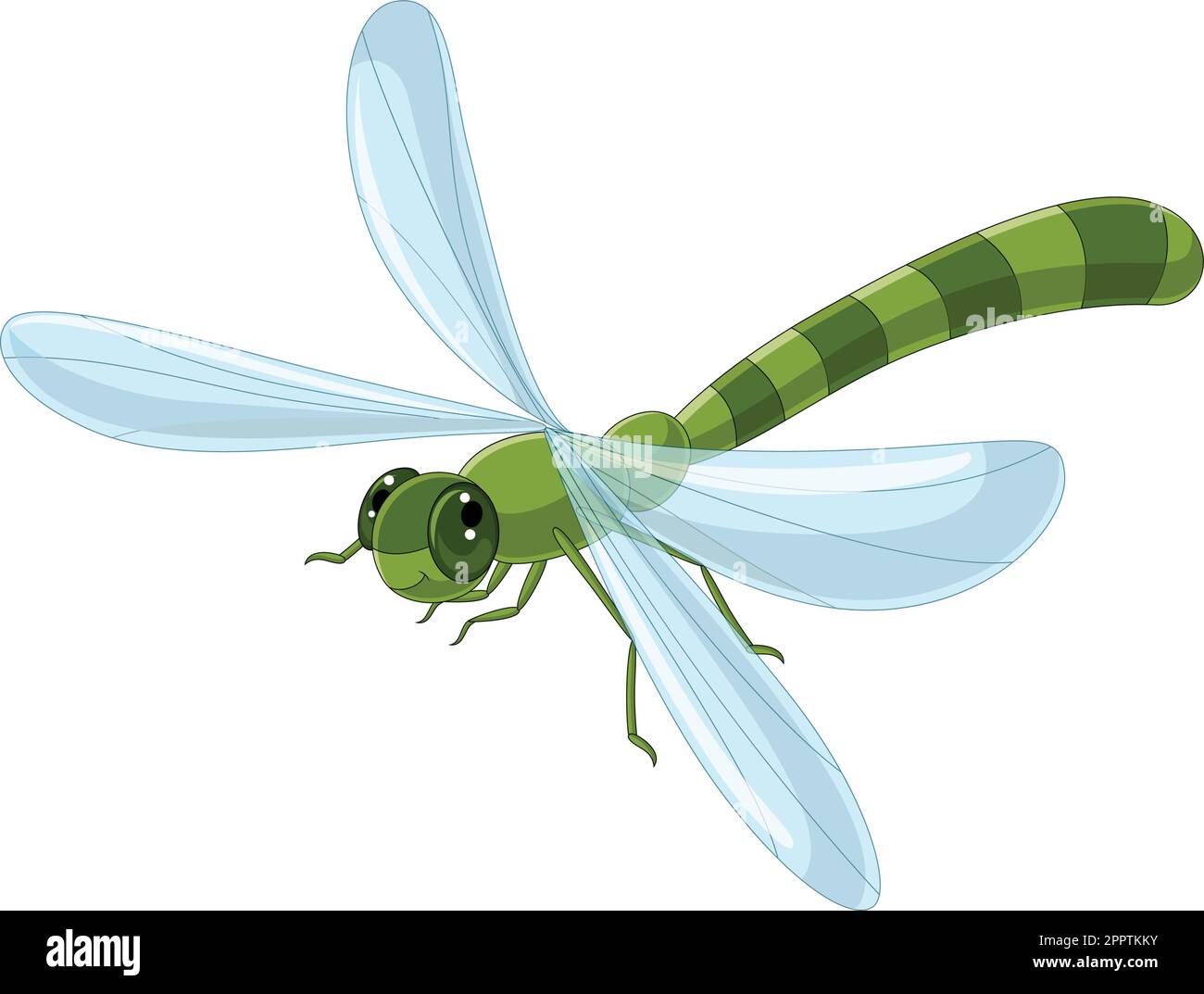 Cartoon funny dragonfly on white background Stock Vector Image & Art ...