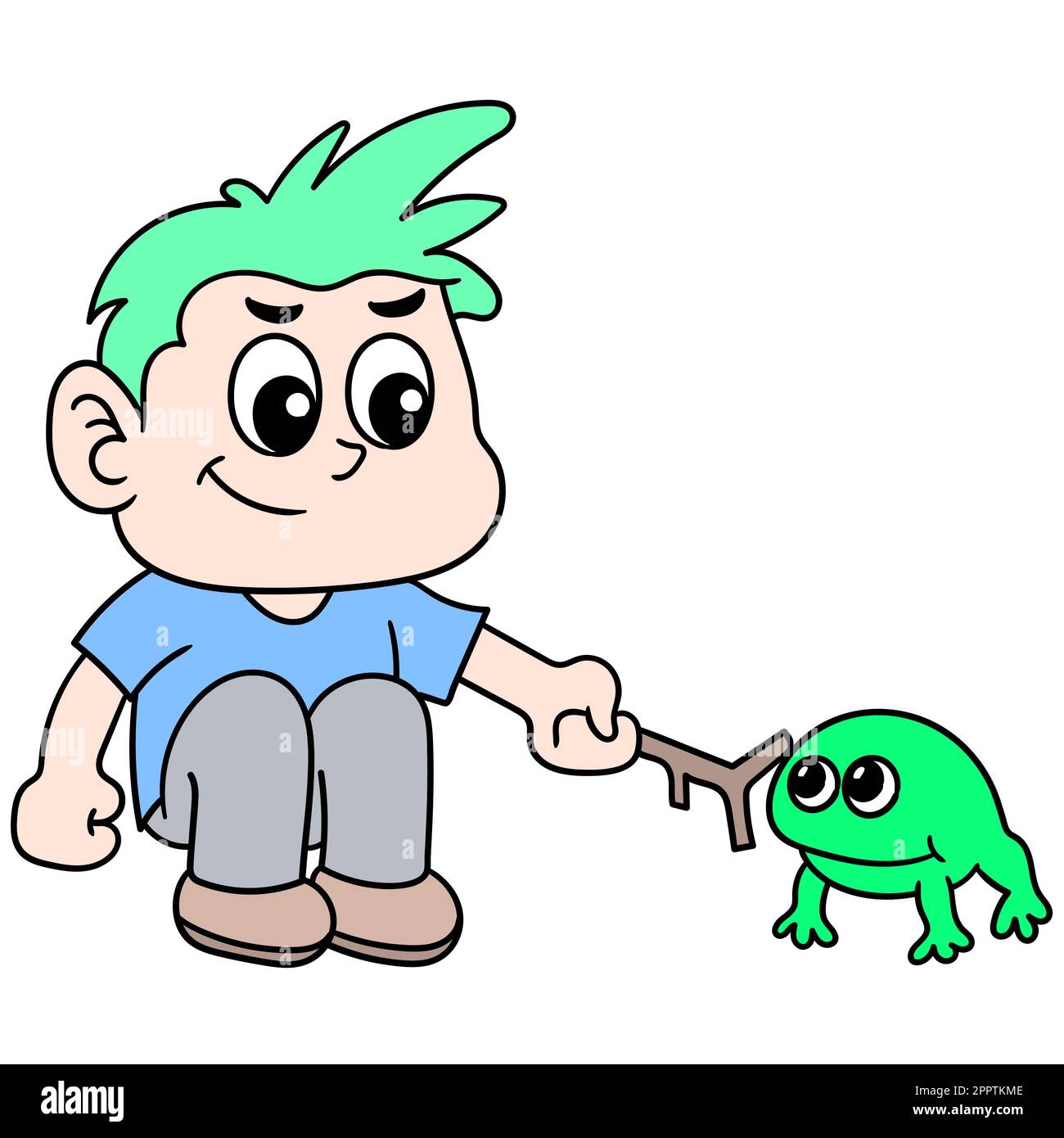 Cartoon curious boy Stock Vector Images - Alamy