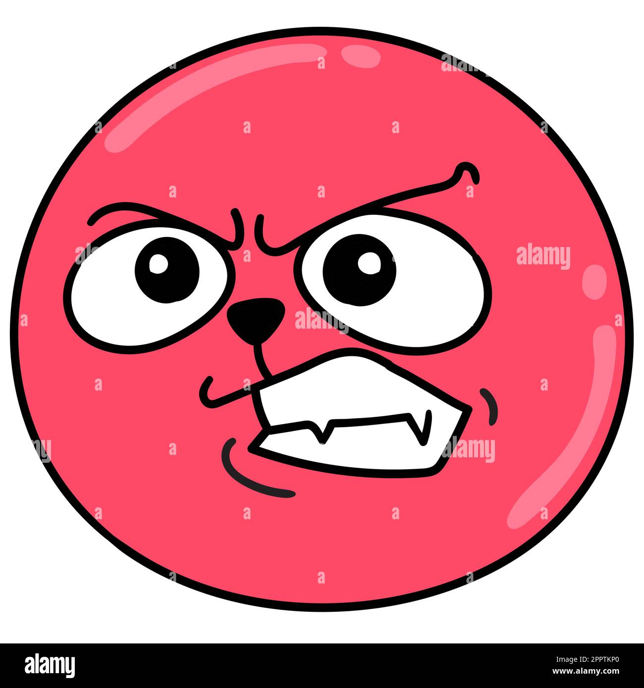 head emoticon with angry expression, doodle kawaii. doodle icon image ...