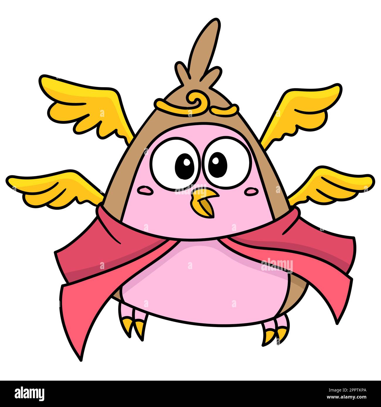 cute fat birds become winged angels, doodle kawaii. doodle icon image ...