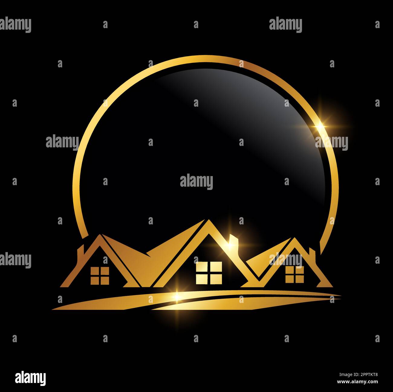 Golden home icon hi-res stock photography and images - Alamy