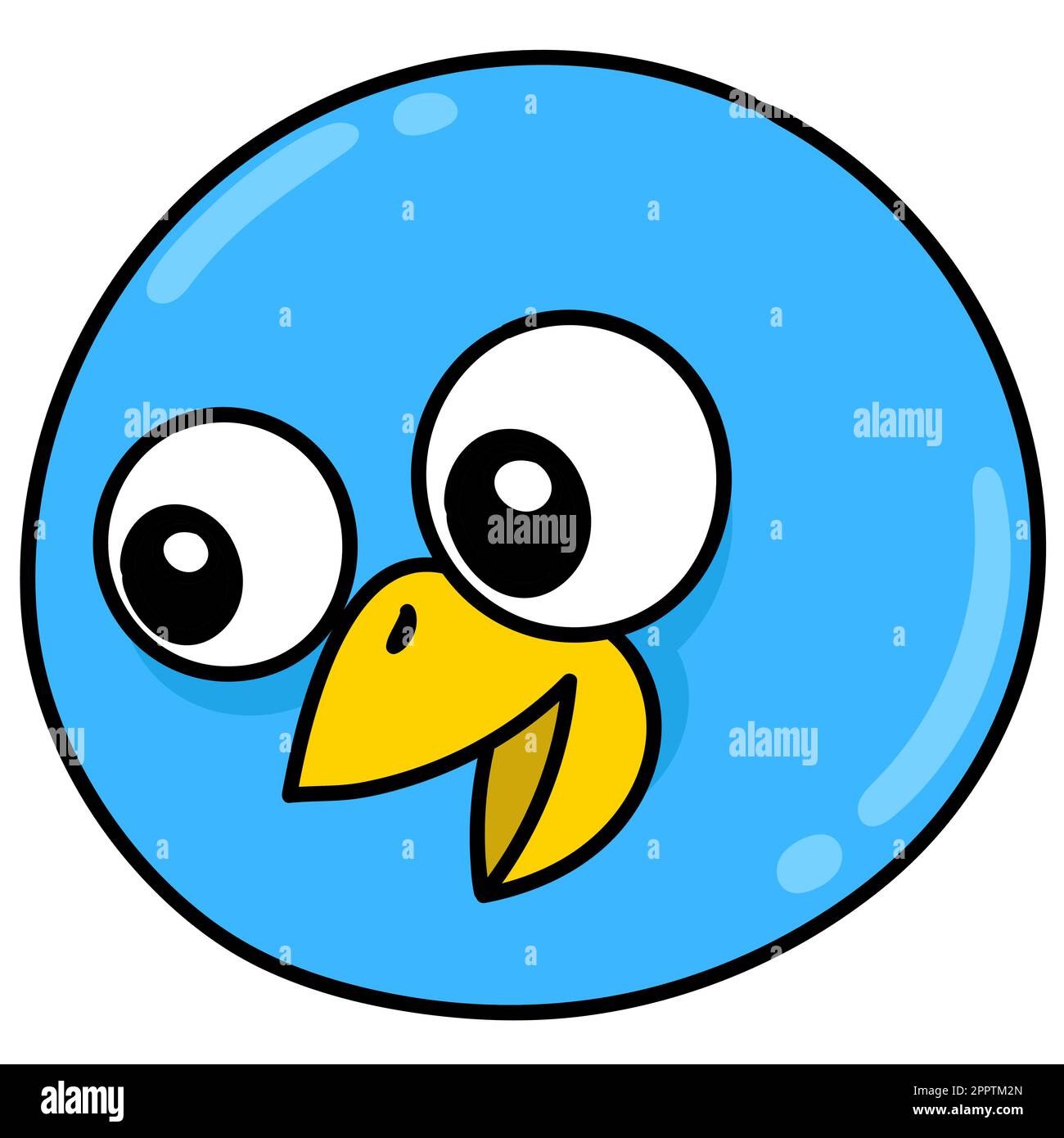 laughing bird face emoticon, doodle kawaii. doodle icon image Stock ...