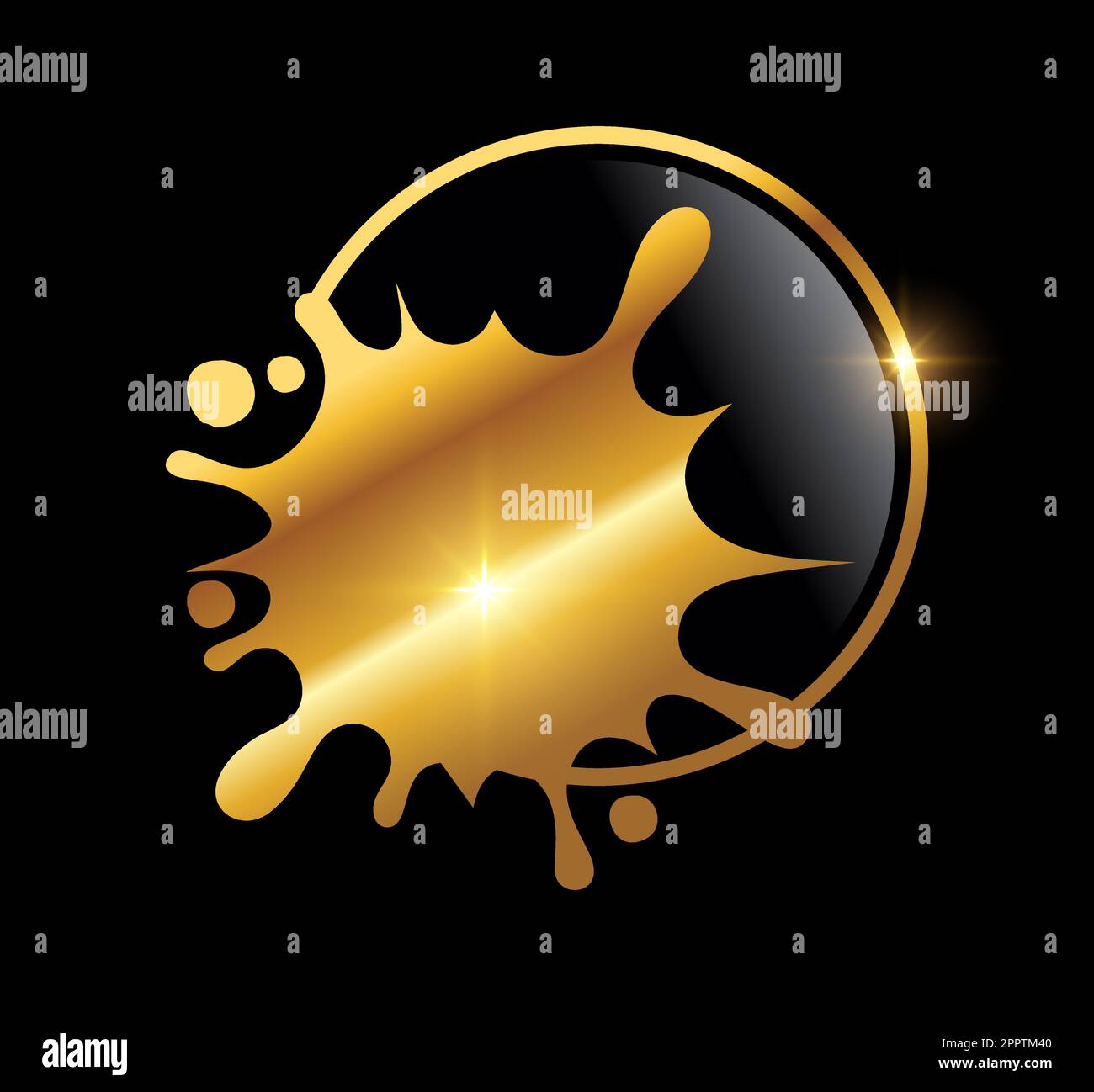 Golden Splash Paint Logo Vector Icon Stock Vector Image & Art - Alamy