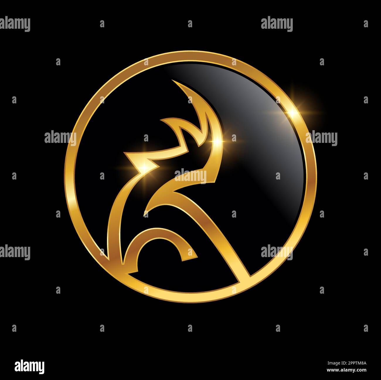 Golden rhinoceros Stock Vector Images - Alamy