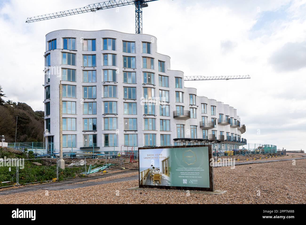 The Shoreline development on Folkestone Beach nearing completion Stock ...