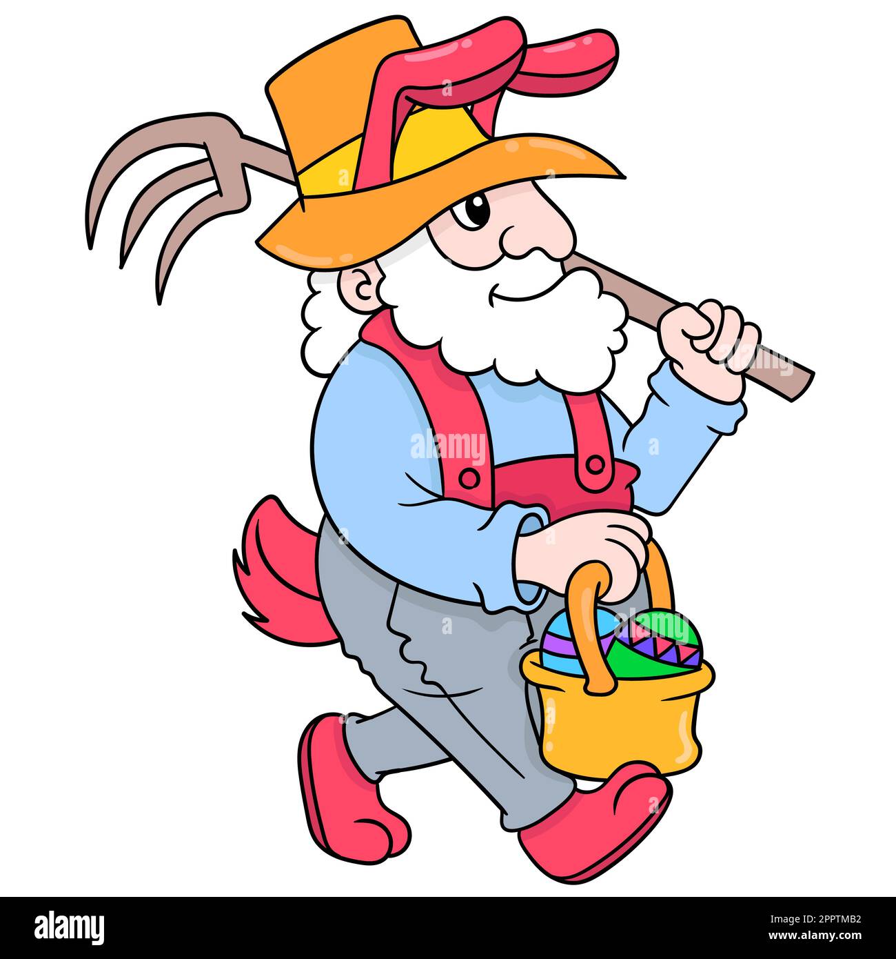 Old Man Cartoon Face With Beard