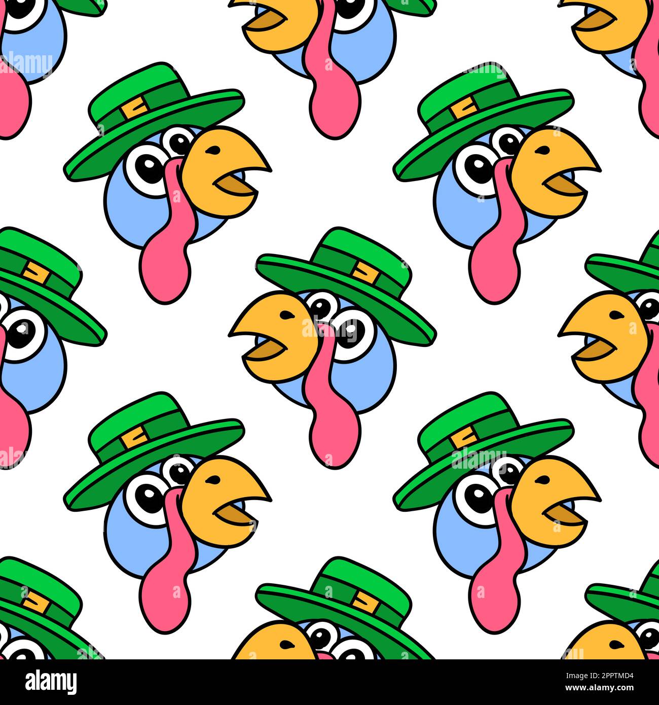 cute turkey fowl seamless pattern textile print. repeat pattern ...