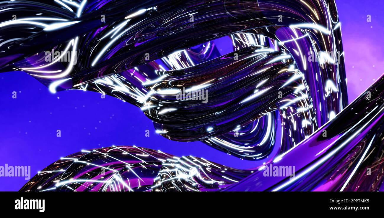 Photo of a digitally created abstract composition of lines and shapes ...