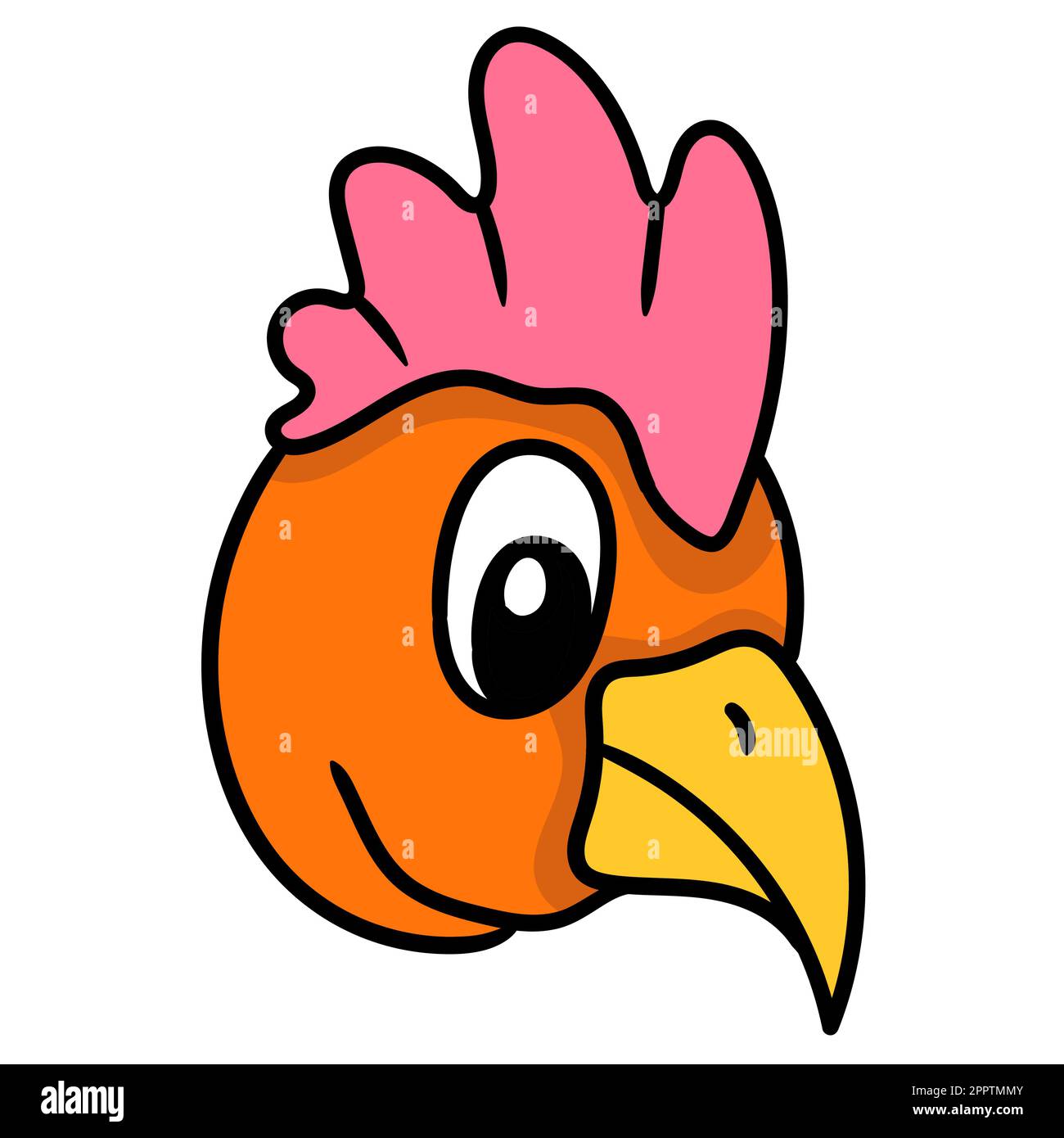 rooster head emoticon, doodle icon image kawaii Stock Vector Image ...