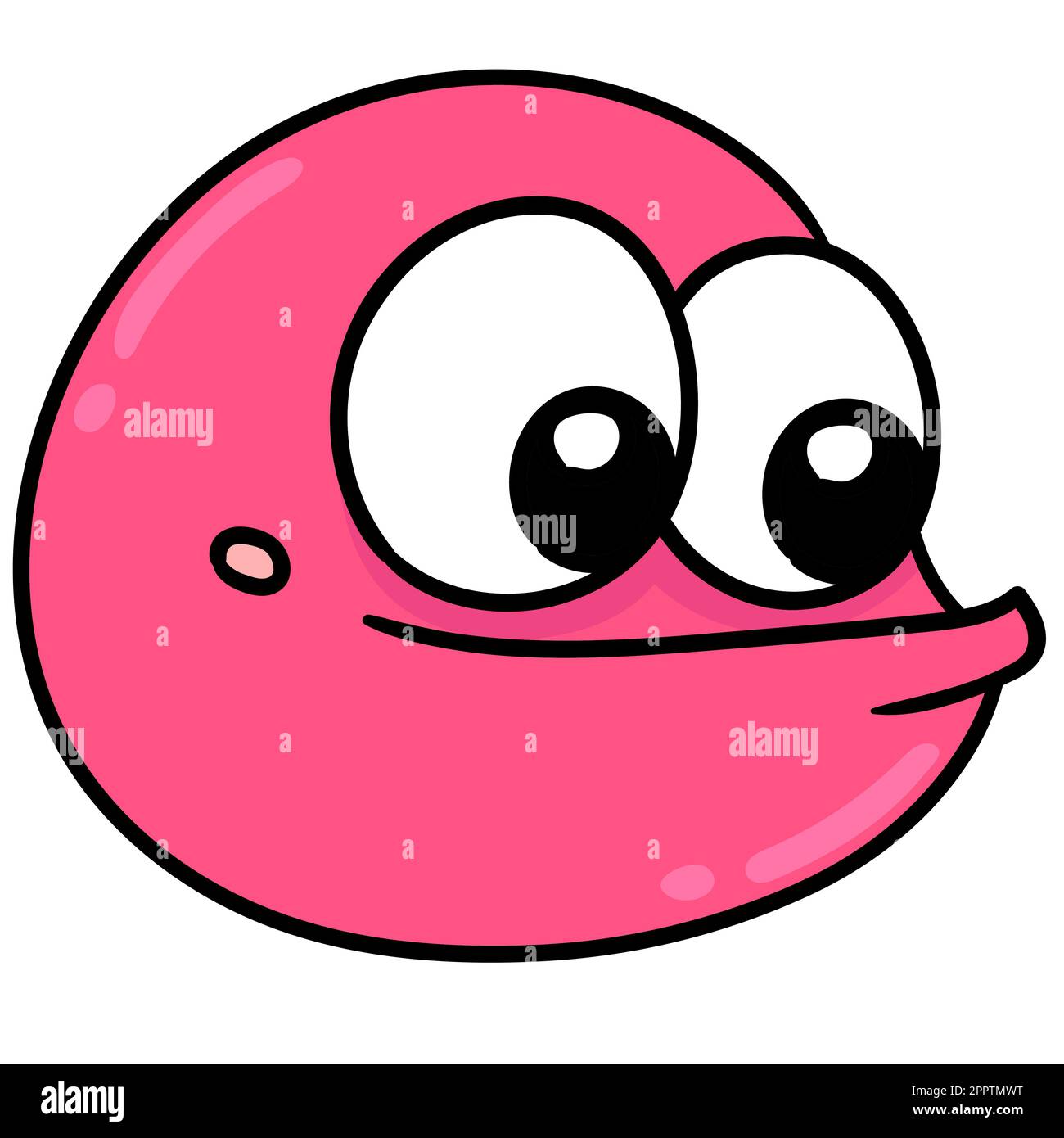 head emoticon cartoon creature with silly and stupid expression, doodle ...