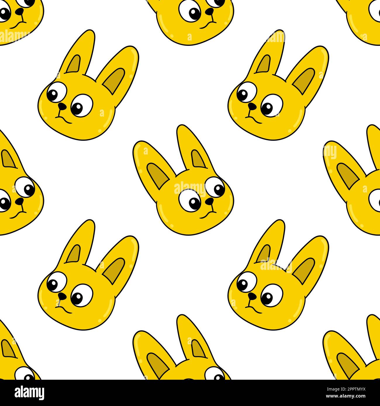 yellow cat head pattern seamless textile print. repeat pattern ...