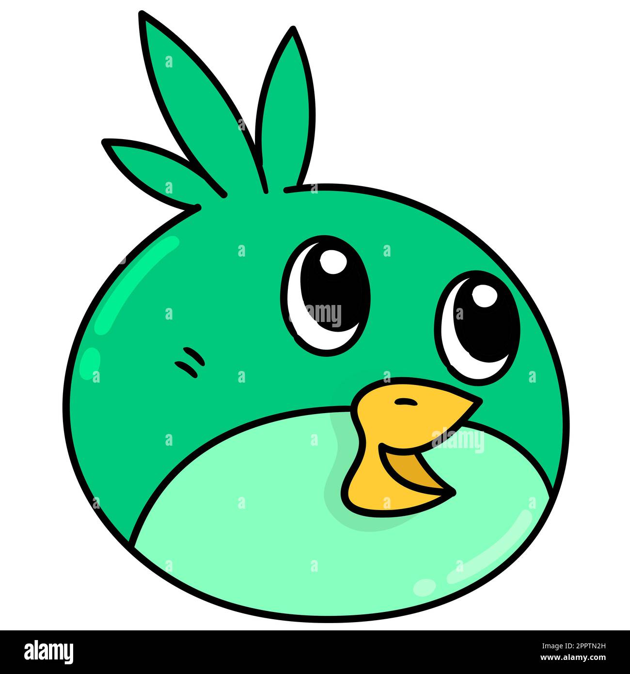 cute green chick head emoticon, doodle icon image Stock Vector Image ...