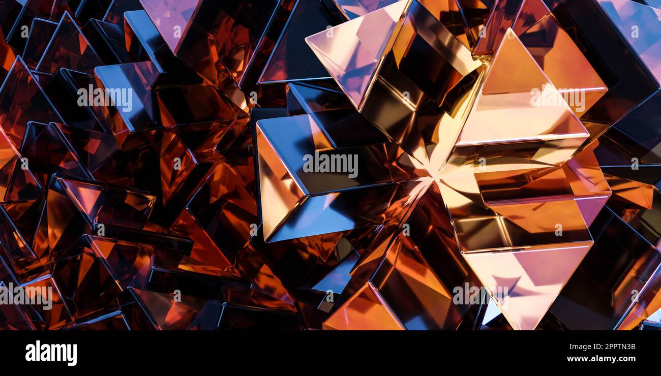 Photo of shiny objects up close, reflecting light and color 3d render ...