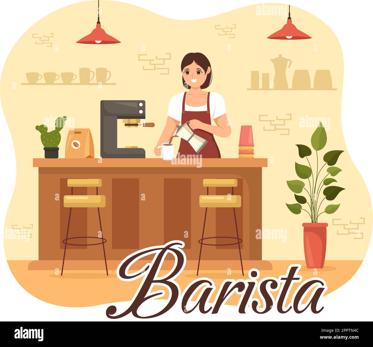 Barista cafe worker bartender Cut Out Stock Images & Pictures - Alamy