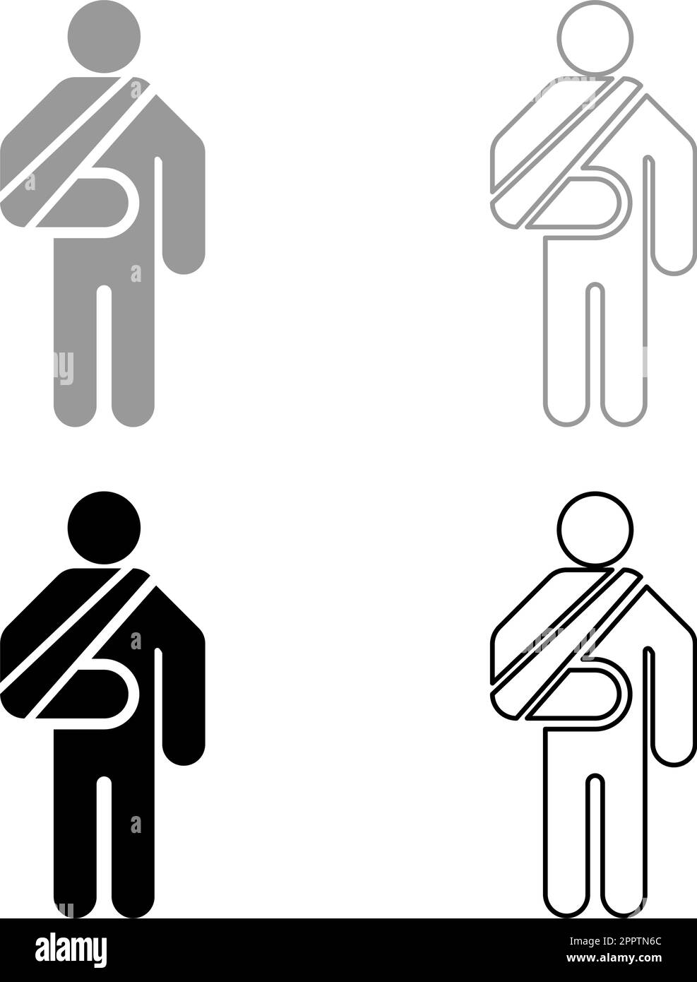 Man with broken arm hand gypsum injured stick using sticks person ...