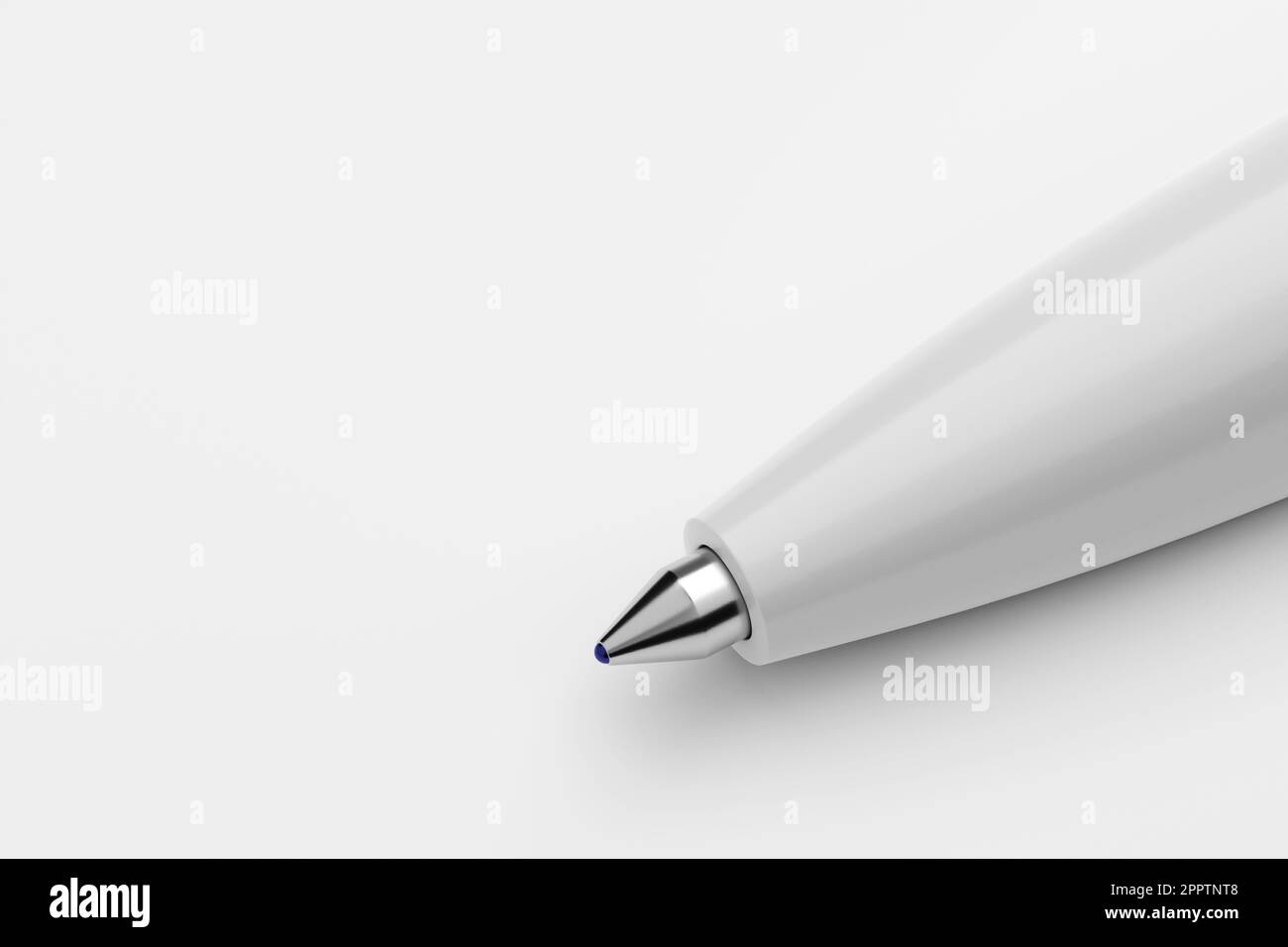 Gray ballpoint pen close-up on white background. 3D rendering ...