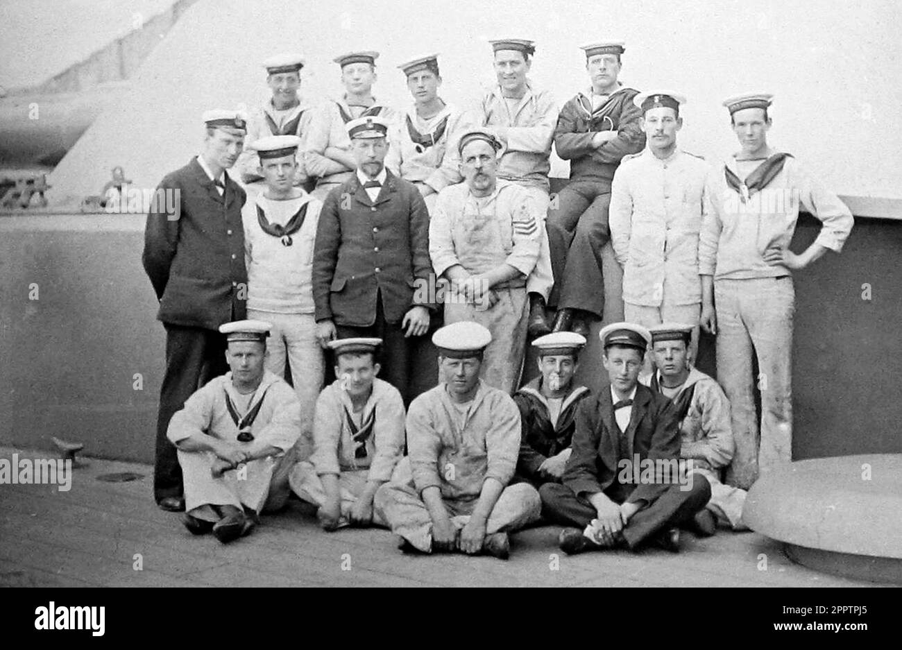 Royal Naval Temperance Society on HMS Commonwealth, early 1900s Stock ...