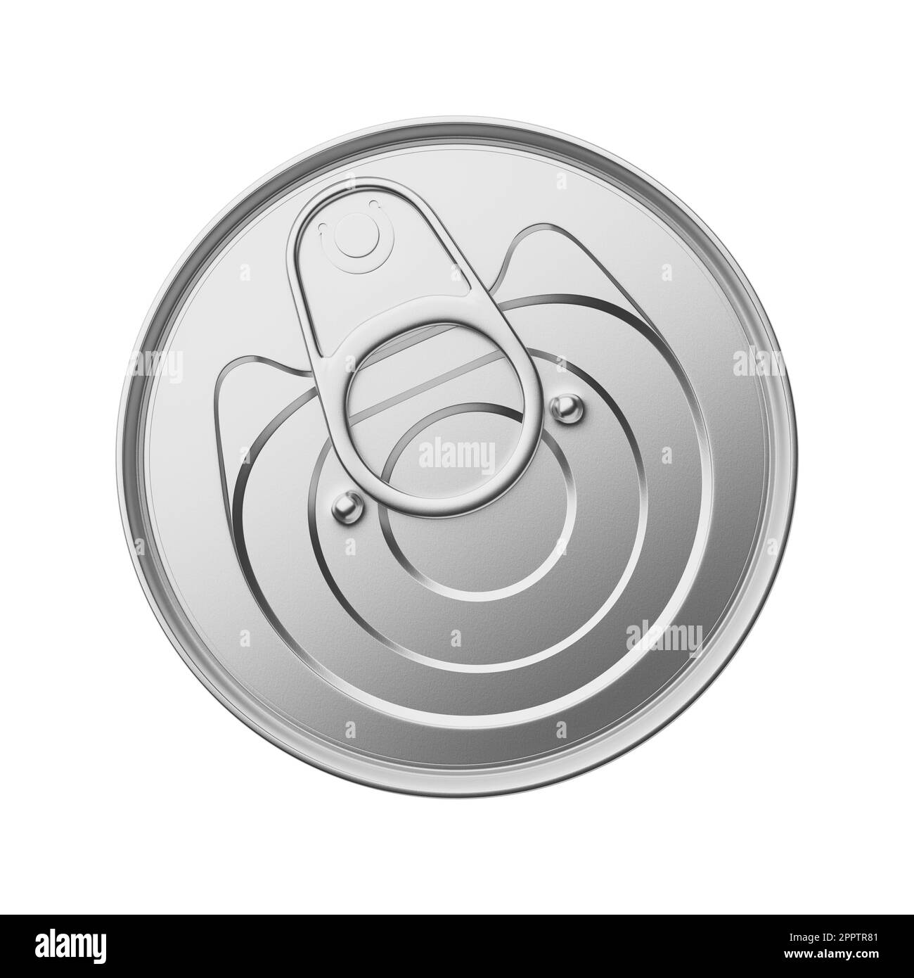 Tin can top view, product design mock-up. Isolated on white background ...