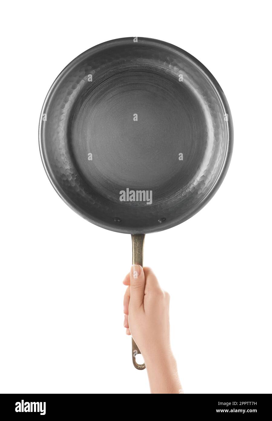 Woman holding empty skillet hi-res stock photography and images - Alamy