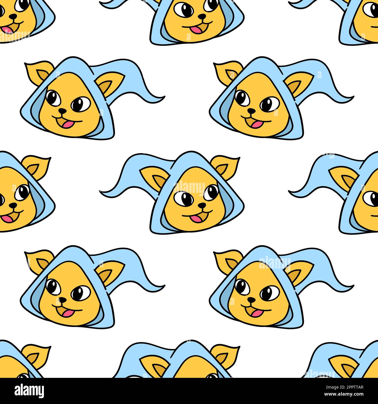 smile cat hood seamless pattern textile print. repeat pattern ...